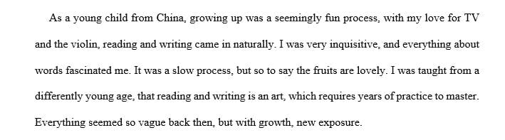 Write A Short Literacy Narrative About Yourself Yourhomeworksolutions
