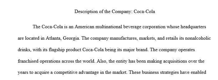 Briefly describe your company. Identify potential problems or issues ...