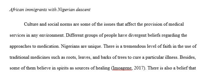 Choose a specific culture or ethnicity of an immigrant or refugee ...