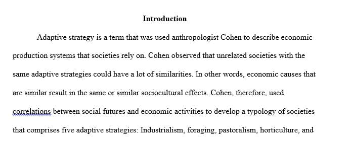 [Solved] Define adaptive strategy. Identify the five adaptive ...