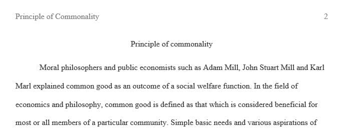 Define the limits of the principle of commonality in regards to ...