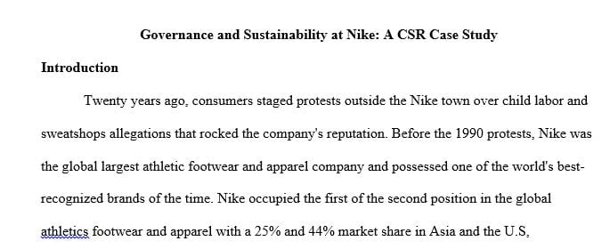 [Solved] Does NIKE’s dedication to corporate social responsibility ...