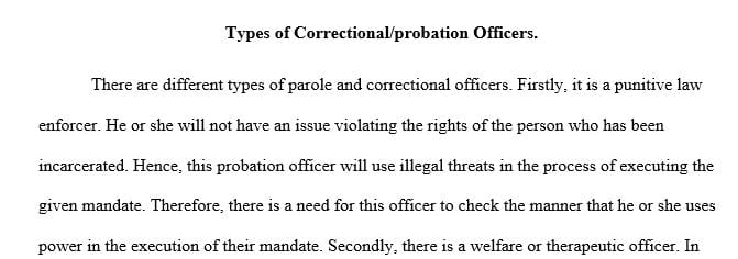 [Solved] Explain the four different types of probation and parole ...