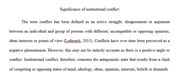 Explain why institutional conflict is significant. Why does it matter ...