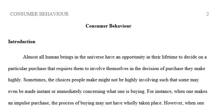 What specifically do you do as a consumer in each of these stages in a ...