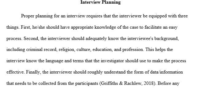 [Solved] How to plan for an interview or interrogation ...