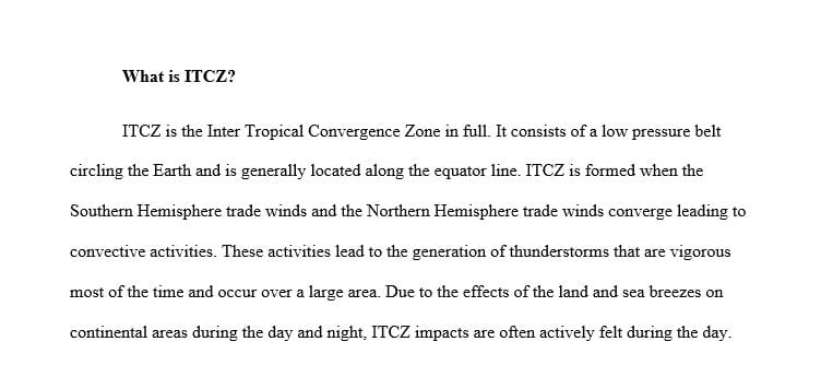 What is the ITCZ and what is its significance – yourhomeworksolutions.com