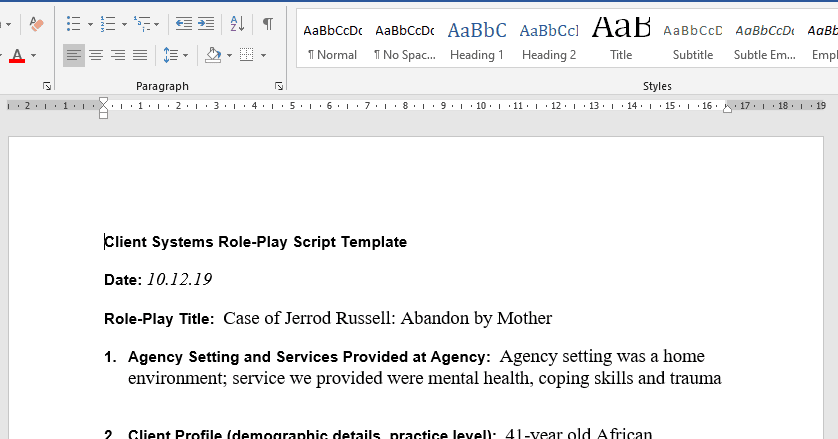 [Solved] Assignment: Client System Role-Play Scenario ...