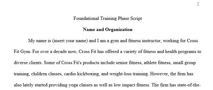 [Solved] Create a training script demonstrating your understanding of ...