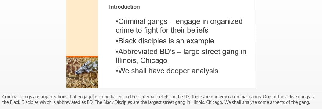 [Solved] Prepare a PowerPoint presentation about an active criminal ...