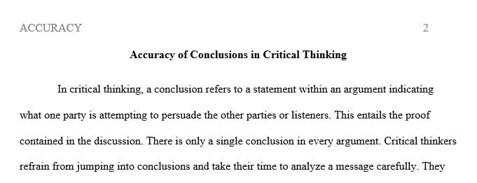 Critical thinking is the process of independently analyzing ...
