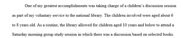 Discuss an accomplishment, event, or realization that sparked a period ...