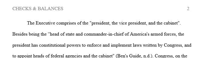 [Solved] How does Congress check the President and the executive branch ...