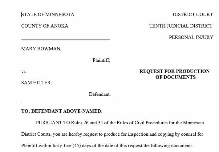 Prepare a Request for Production of Documents for documents that the ...