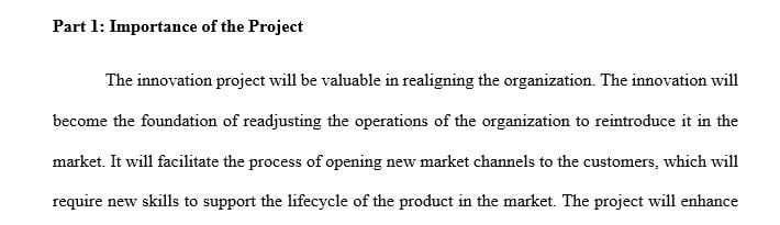 Develop and implement a project within your organization or another ...