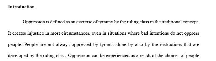 [Solved] Exploring Institutional Oppression and Possible Solutions ...