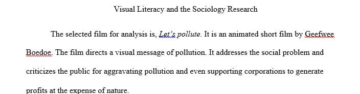 [Solved] Write a three (3) page paper that analyzes any visual message ...