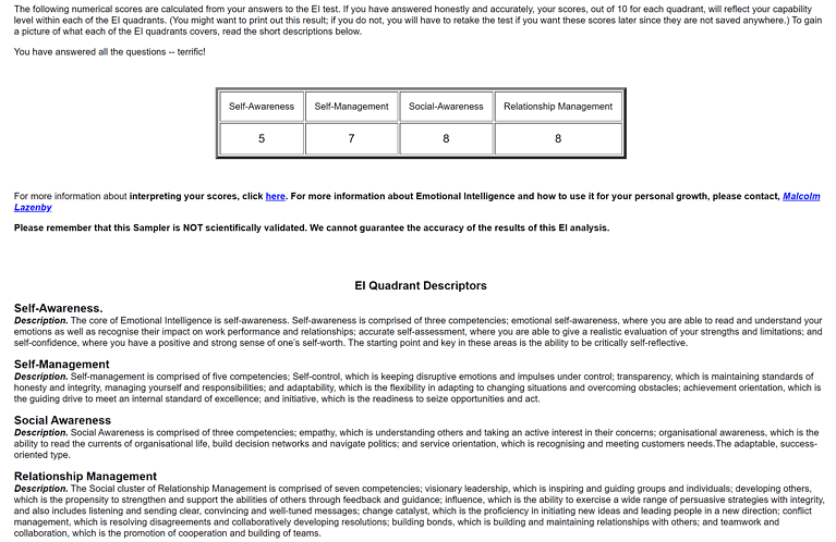 Research the topic and then complete this online emotional intelligence ...