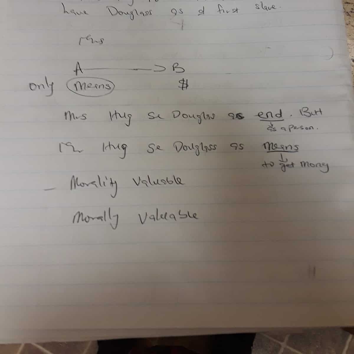 Write 1.5 page of Connection Paper Douglass experience with Mrs. Auld ...