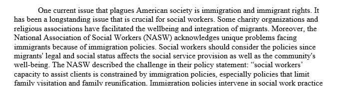 [Solved] Briefly identify and discuss one current social issue ...