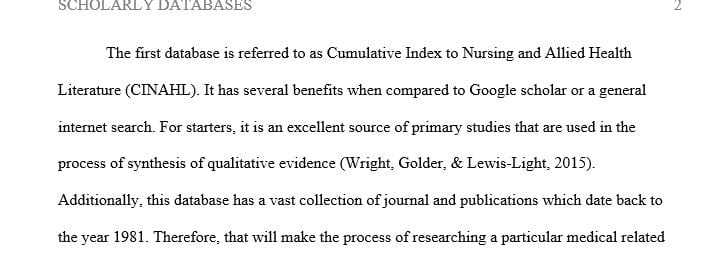 Identify Two Gcu Library Scholarly Databases Identify Two Gcu Library Scholarly Databases