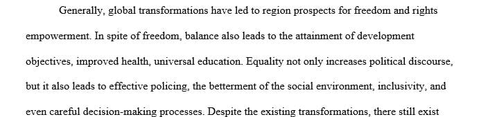 In which ways is the question of equal rights an open, unresolved issue ...