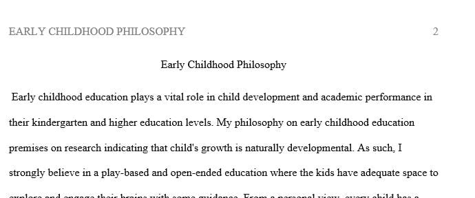 What are your guiding principles about Early Childhood Education ...