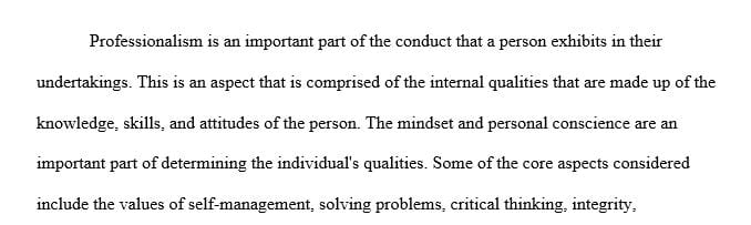 Which of the intrinsic qualities of professionalism do you feel posses ...