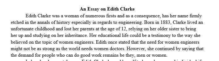 Write A One Page Paper On One Of The Following Female Engineers Yourhomeworksolutions