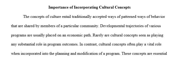 [Solved] Briefly describe the importance of incorporating cultural ...