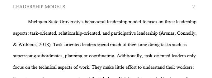 Compare and contrast the University of Michigan model of leadership ...