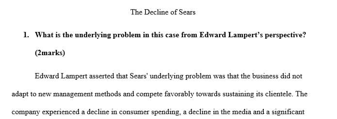 What is the underlying problem in this case from Edward Lampert’s ...