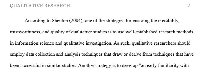 Examine quality, trustworthiness and credibility in qualitative ...