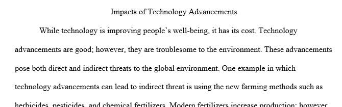 Do advancements in technology pose any direct or indirect threats to ...