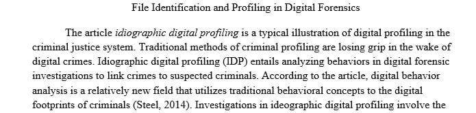 File Identification and Profiling in Digital Forensics - yourhomeworksolutions.com