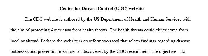 Review the CDC website and answer at least three of the questions below ...