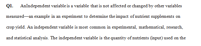 [Solved] Compare independent variables, dependent variables, and extraneous variables ...