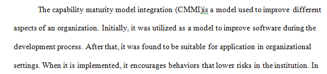 [Solved] Explain the CMMI Model with an Example ...