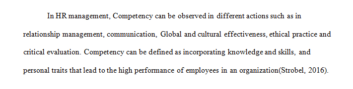 [Solved] Identify 3 to5 examples of the HR competencies-in-action by HR ...