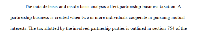 Discuss the concept of basis, differentiating between outside basis and ...