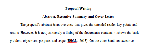 [Solved] How do the abstract, executive summary and cover letter differ ...