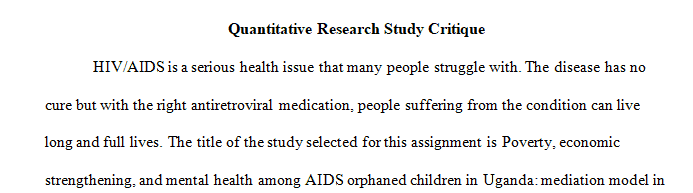 Assignment Quantitative Research Study Critique assignment-quantitative-research-study-critique