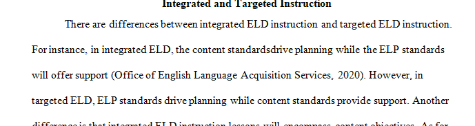 [Solved] Watch The Relationship Between Integrated and Targeted ELD ...