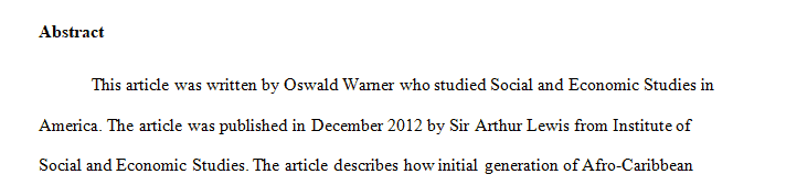 Annotated bibliography on the topic of Afro Caribbean Migration ...