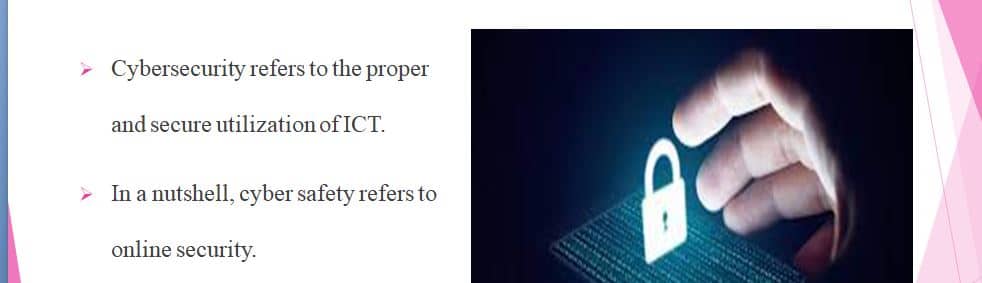 [Solved] The topic of PowerPoint is Cyber safety ...