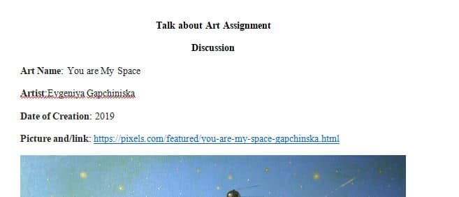 [Solved] Write a description about the artwork - yourhomeworksolutions.com