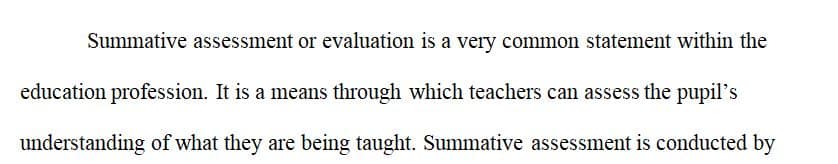 [Solved] Describe three different types of summative assessments ...
