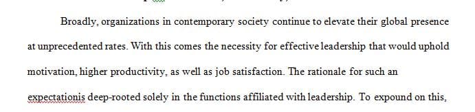 [Solved] Evaluate the impact of leadership on employee motivation, productivity and job ...