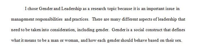 [Solved] Gender & Leadership - yourhomeworksolutions.com