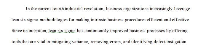 Define Lean Six Sigma and understand lean thinking ...